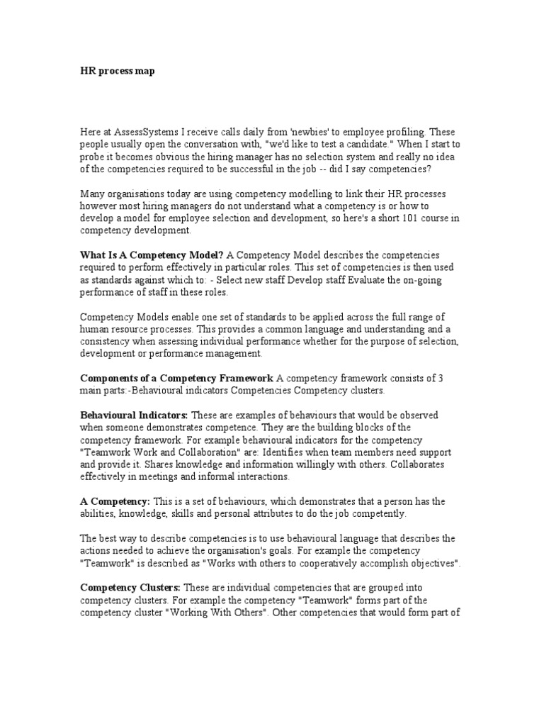 HR Process Map | PDF | Competence (Human Resources) | Emergence
