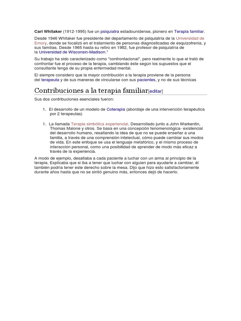 Carl Whitaker Biografia | PDF