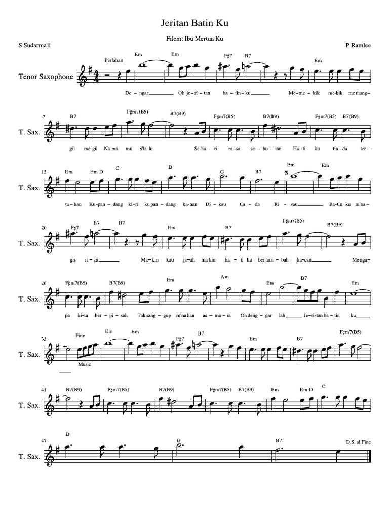Jeritan Batin Ku Tenor Sax | PDF