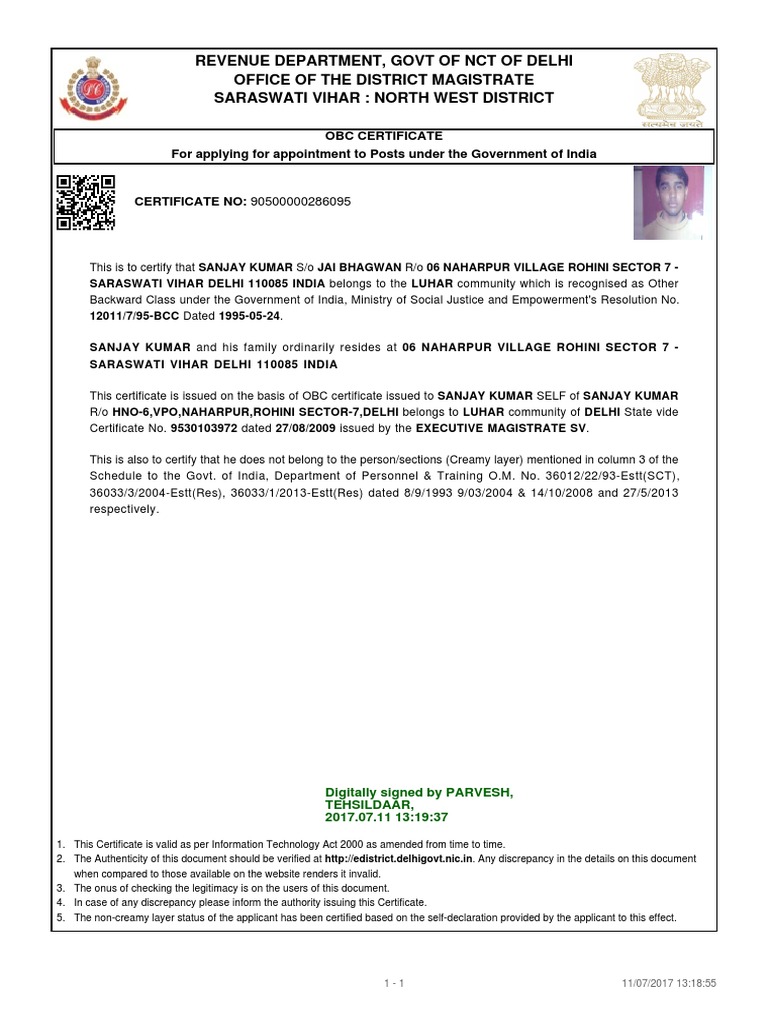 Revenue Department, Govt of NCT of Delhi Office of The District ...