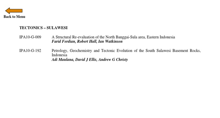 Farid Ferdian, Robert Hall, Ian Watkinson: Tectonics - Sulawesi | PDF