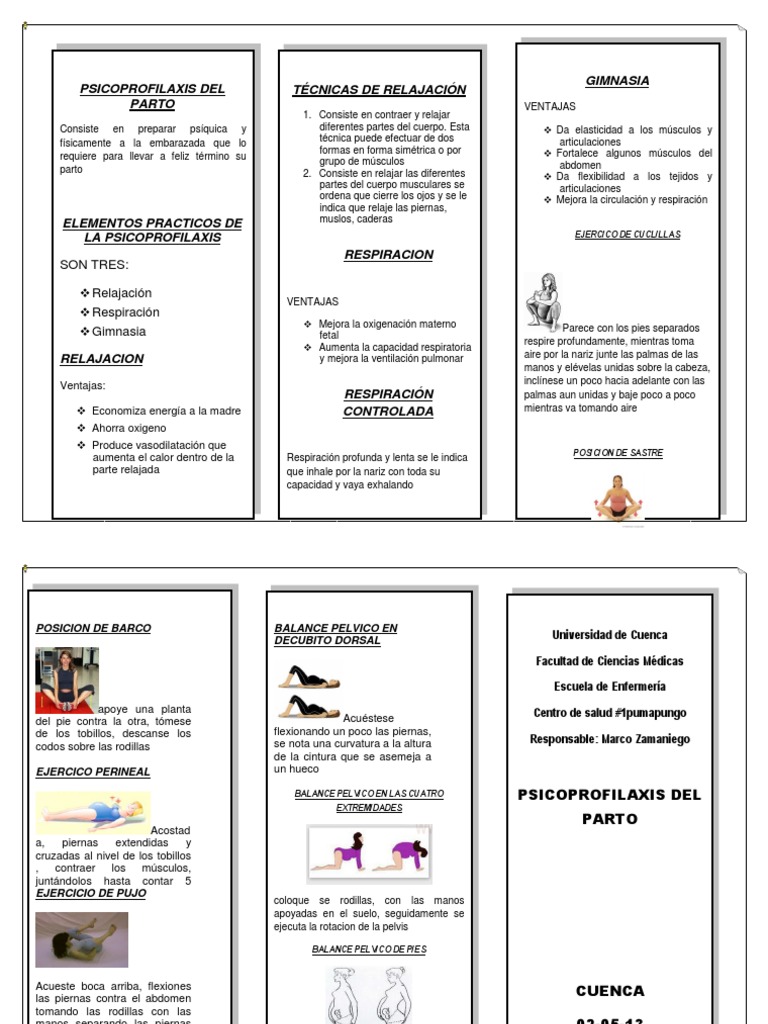 Triptico de Psicoprofilaxis | PDF | Respiración | Parto