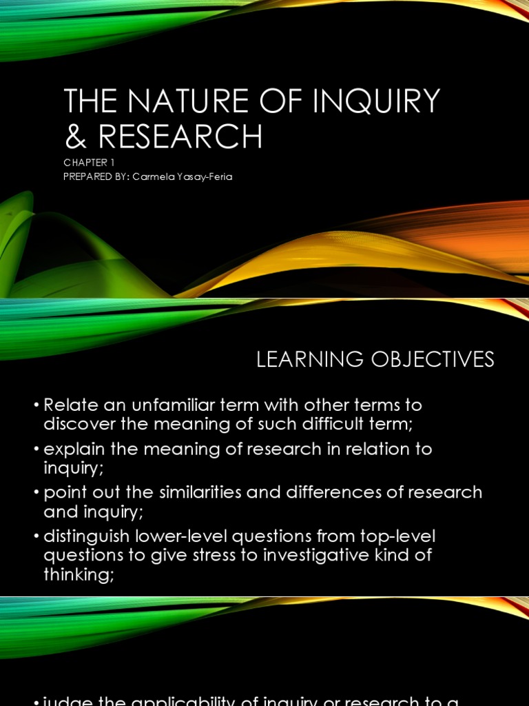 Understanding Inquiry and Research | PDF | Inquiry | Scientific Method