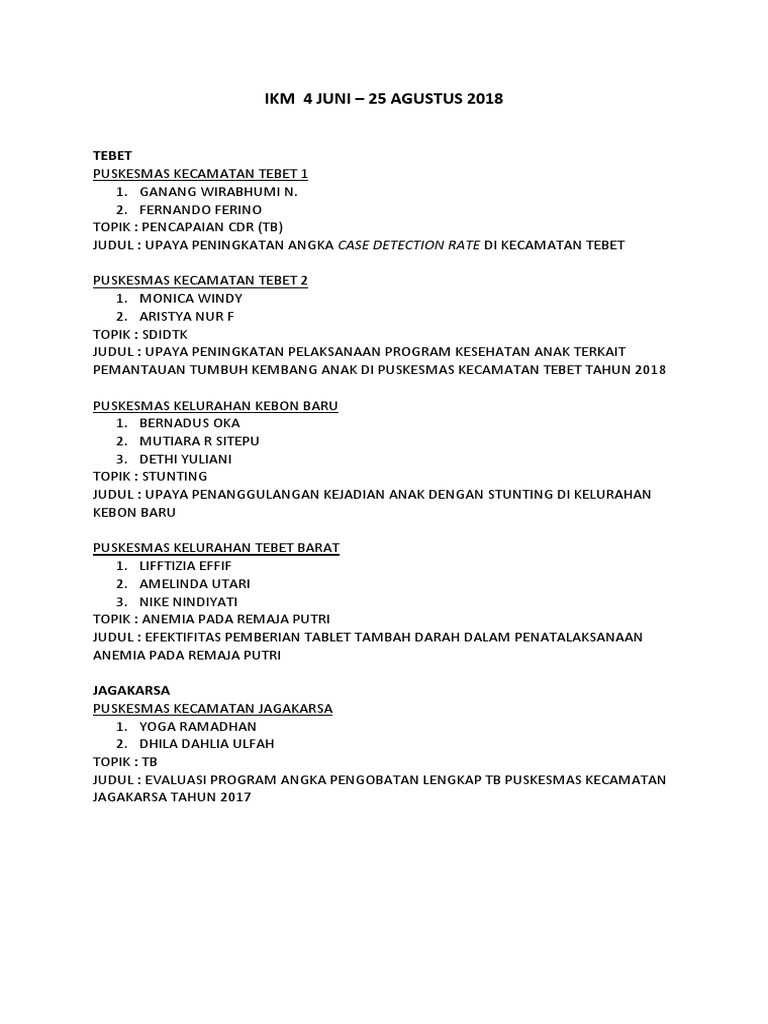 Ikm Topik Dan Judul Evapro | PDF