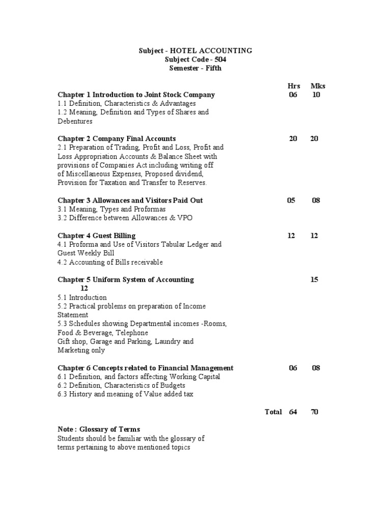 504 Hotel Accounting | PDF