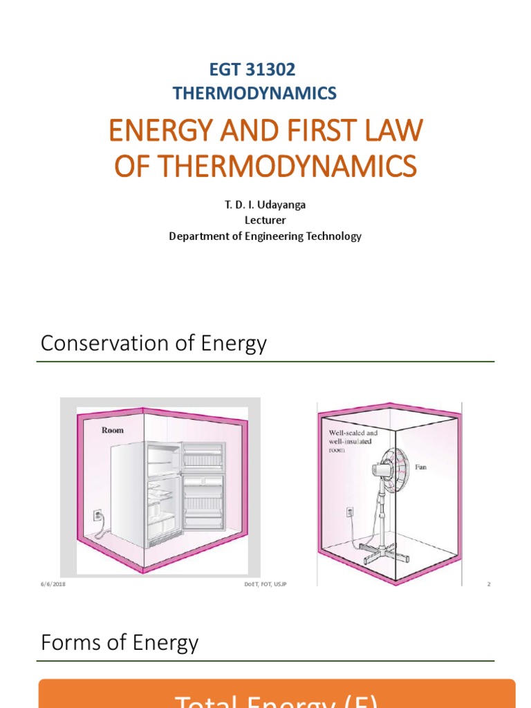 Energy and First Law of Thermodynamics | PDF | Heat | Heat Transfer