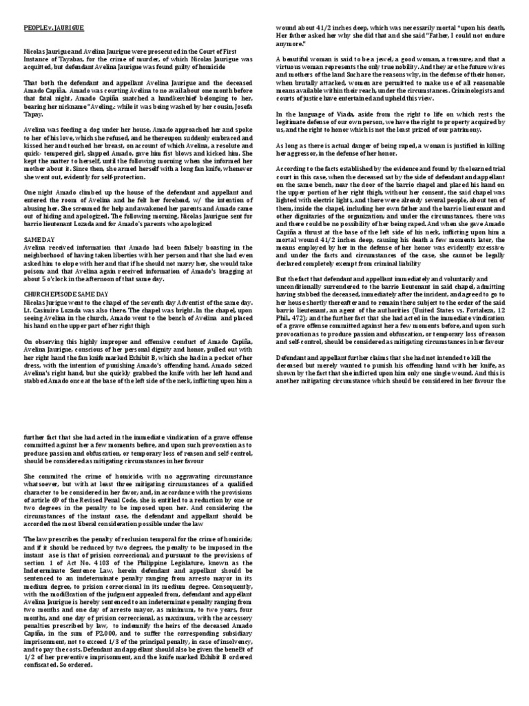 Article 13 RPC Case Digests | PDF | Murder | Sentence (Law)