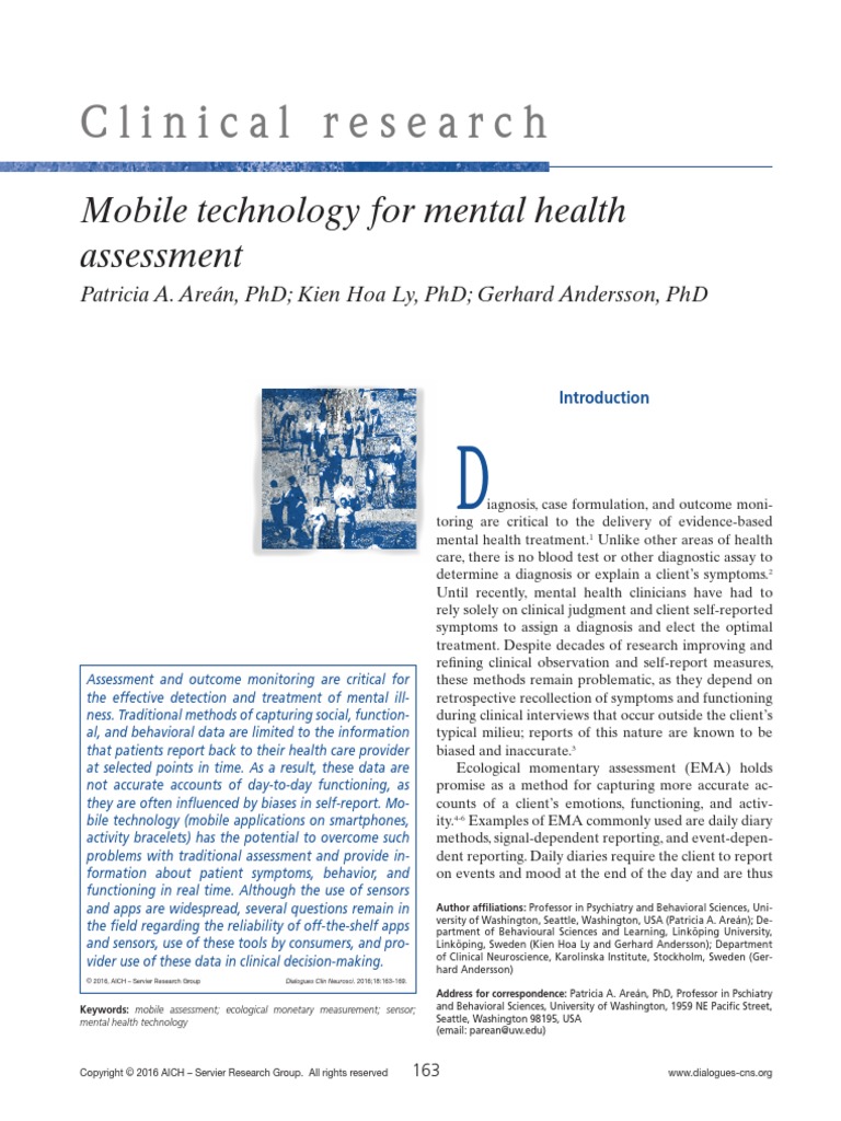 Clinical Research: Mobile Technology For Mental Health Assessment | PDF ...