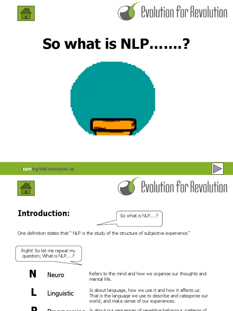Intro To Nlp Cbt Pdf Neuro Linguistic Programming Action Philosophy