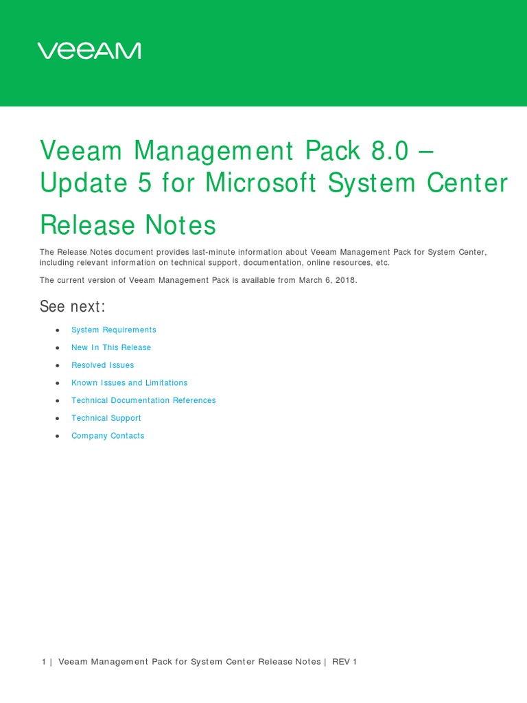 Veeam Management Pack 8 - RN | PDF | Hyper V | Microsoft Windows