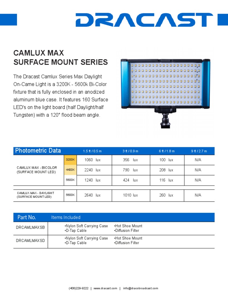 CAMLUX Max Surface Series | PDF | Technology & Engineering