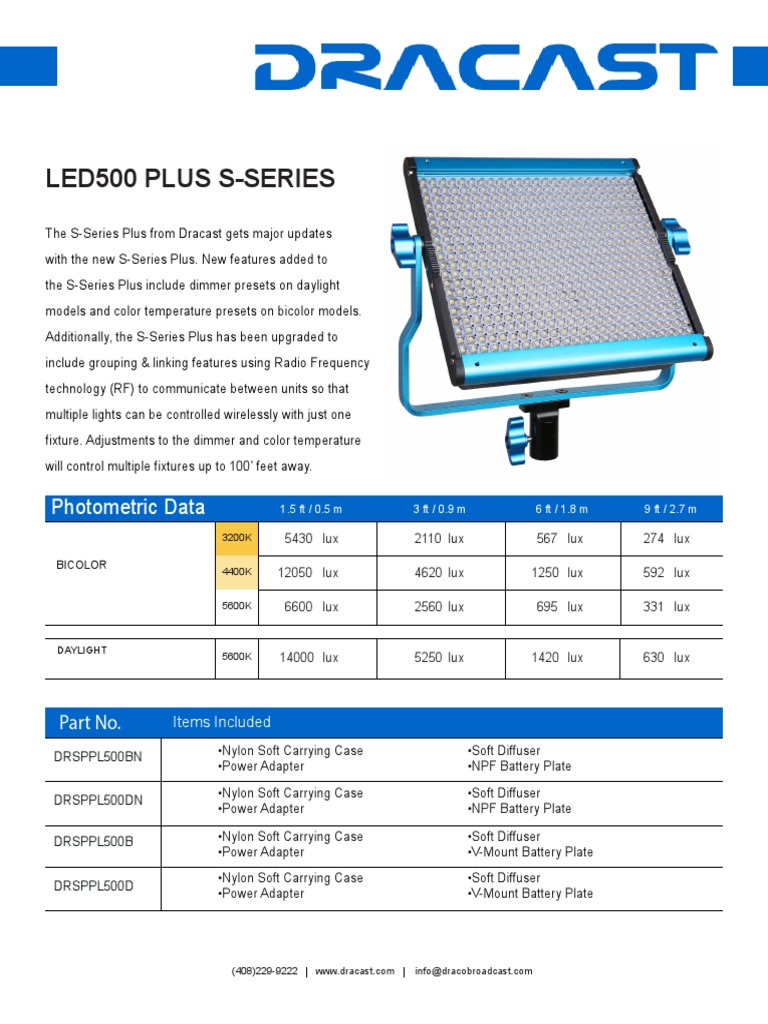LED S-Series Plus 500 | PDF | Electrical Engineering | Electromagnetism
