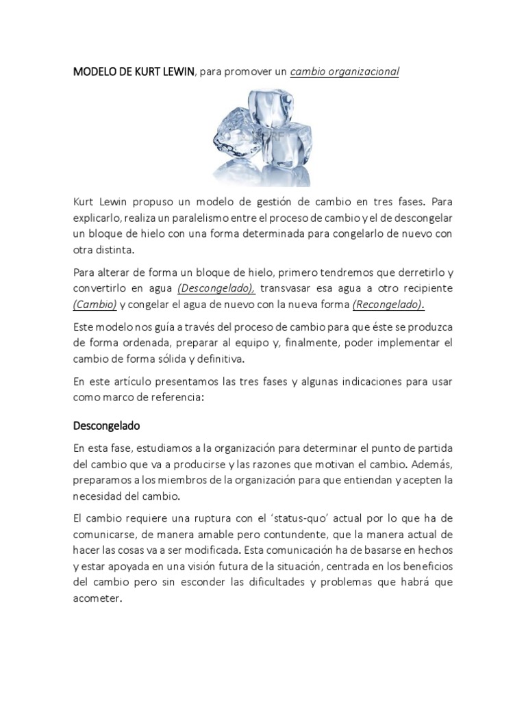 Modelo de Kurt Lewin | PDF | Motivación | Motivacional