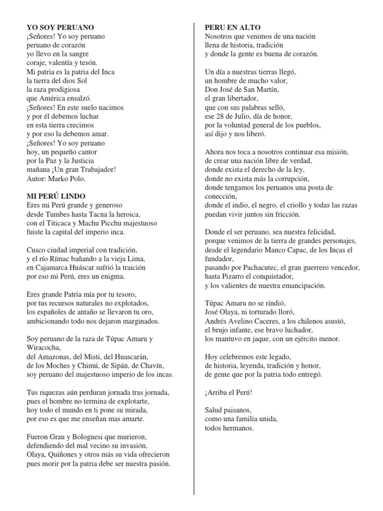 Yo Soy Peruano | PDF | Imperio Inca | Perú
