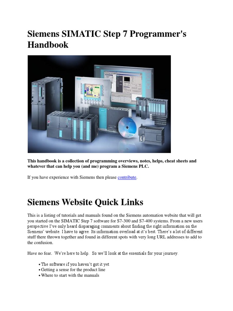 Siemens Step 7 Programmer's Handbook | PDF | Trigonometric Functions ...