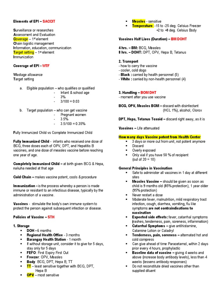 Elements of EPI | PDF | Vaccines | Poliomyelitis