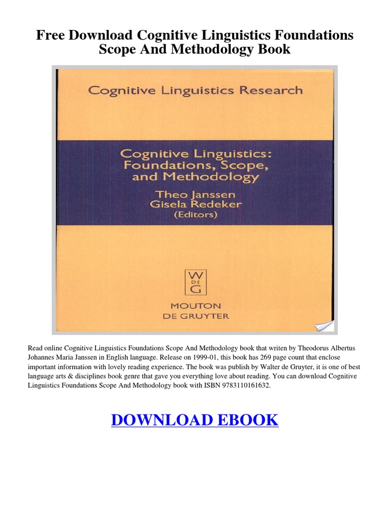 Cognitive Linguistics Foundations Scope and Methodology | PDF ...