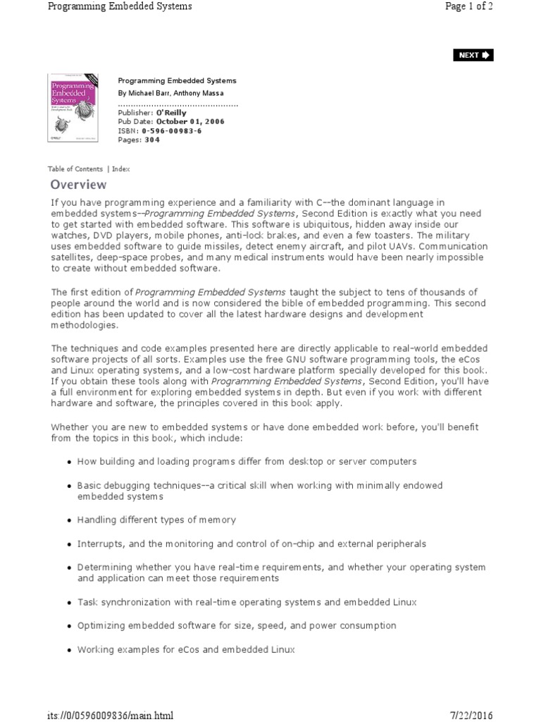 By Michael Barr, Anthony Massa: Programming Embedded Systems | Download Free PDF | Embedded ...