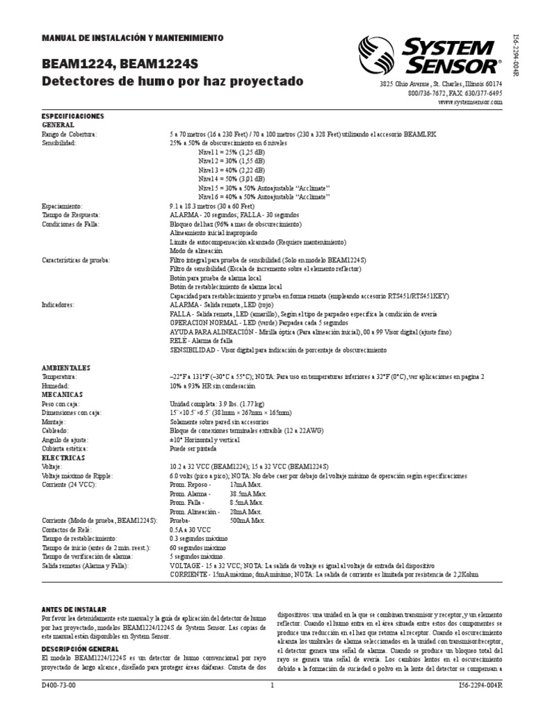 Photobeam System Sensor PDF | PDF | Diodo emisor de luz | Ligero