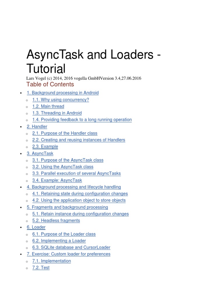 AsyncTask and Loaders | PDF | Thread (Computing) | Application ...