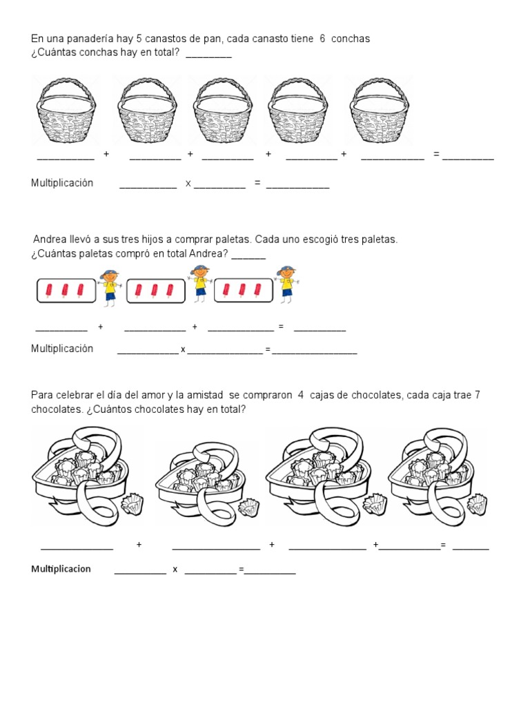 Problemas de multiplicación para niños | PDF | Métodos y materiales de ...