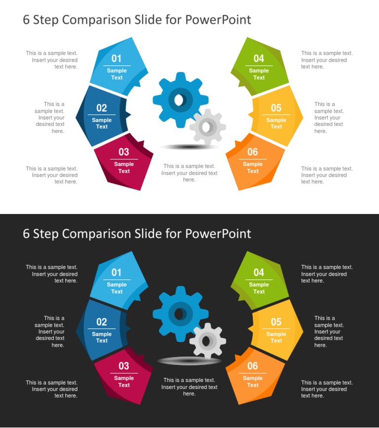 FF0171!01!6 Step Creative Comparison Diagram For Powerpoint | PDF ...