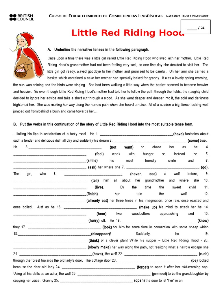 Little Red Riding Hood Quiz Narrative Tenses | PDF | Little Red Riding Hood