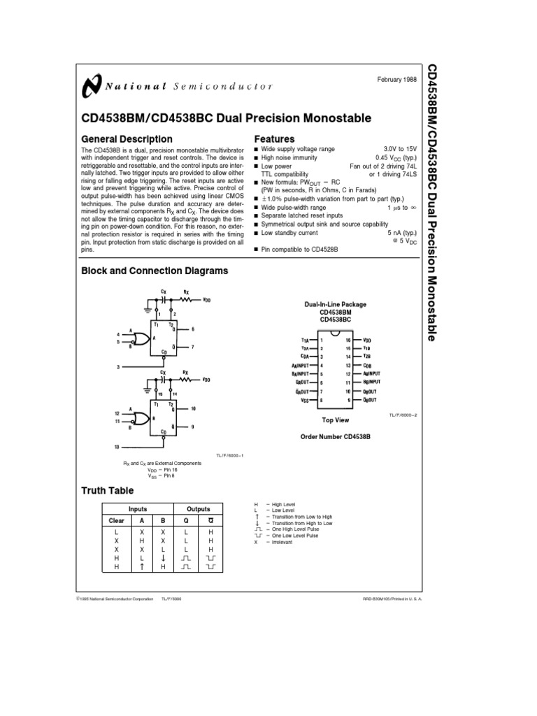 cd4538 | Capacitor | Electronic Circuits