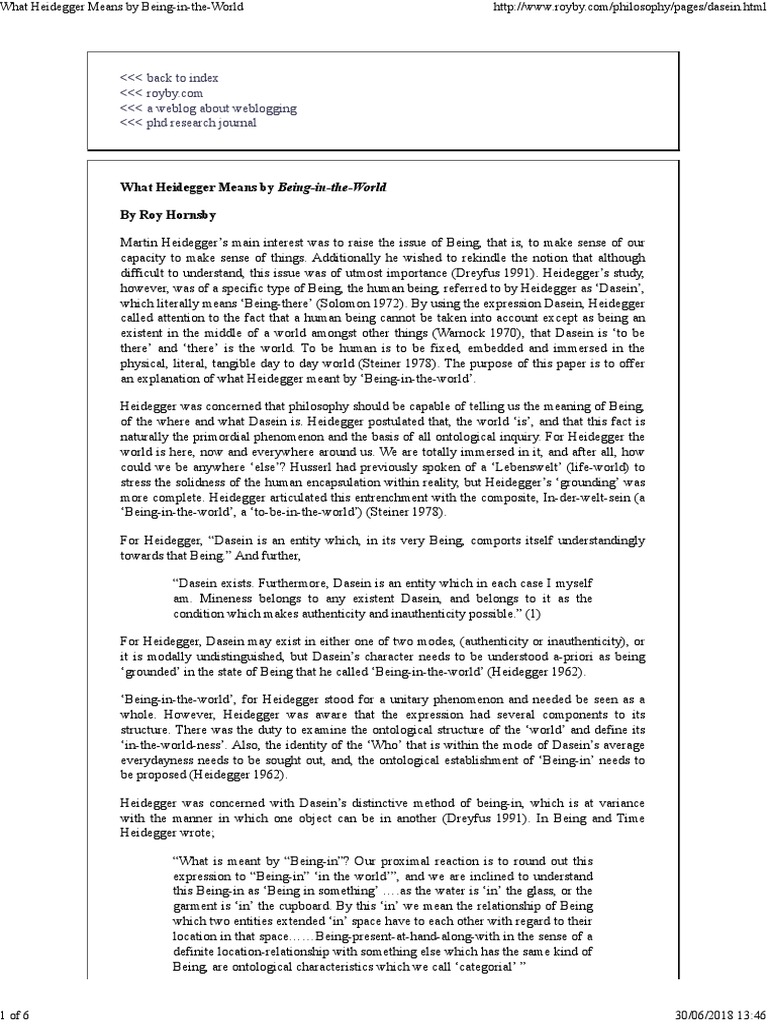 Understanding Heidegger's Dasein Concept | PDF | Martin Heidegger ...