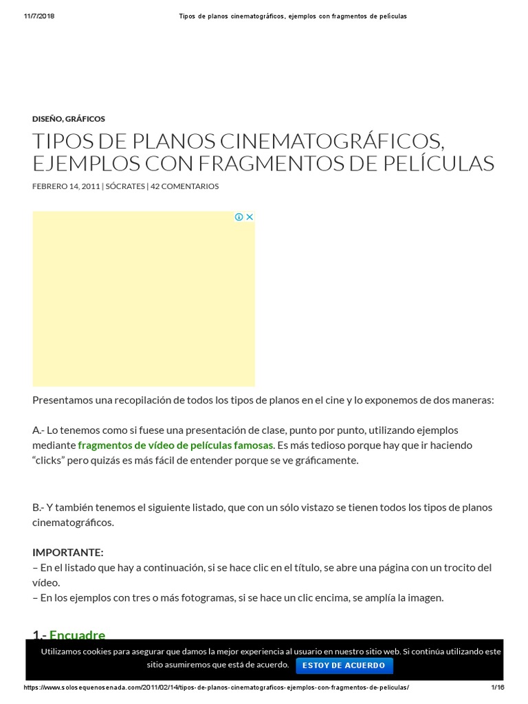 Tipos de Planos Cinematográficos | PDF | Cookie HTTP