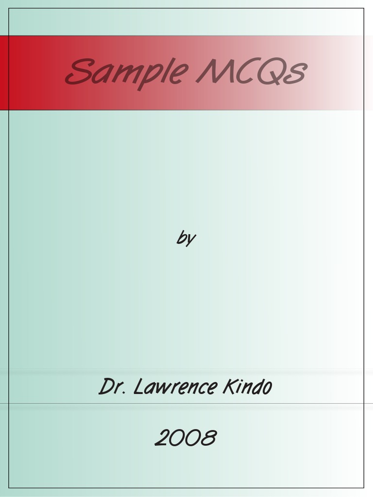 Sample MCQs by Lawrence Kindo | PDF | Hyperthyroidism | Thyroid
