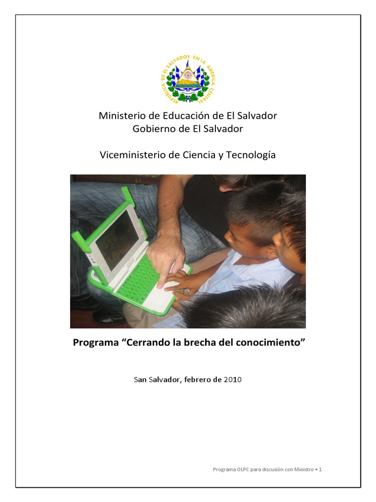 Programa Cerrando La Brecha Digital, El Salvador | PDF | Maestros ...