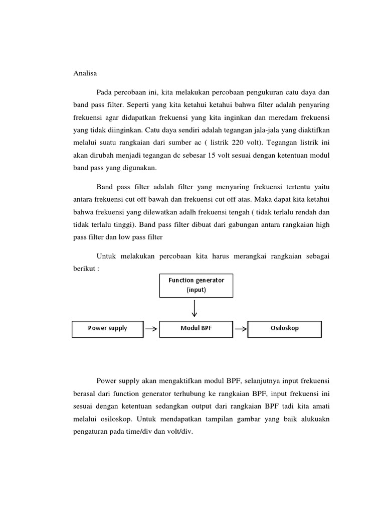 Analisa Laporan Bu Eka, BPF, HPF, LPF, Op-Amp, Adc, Dac | PDF