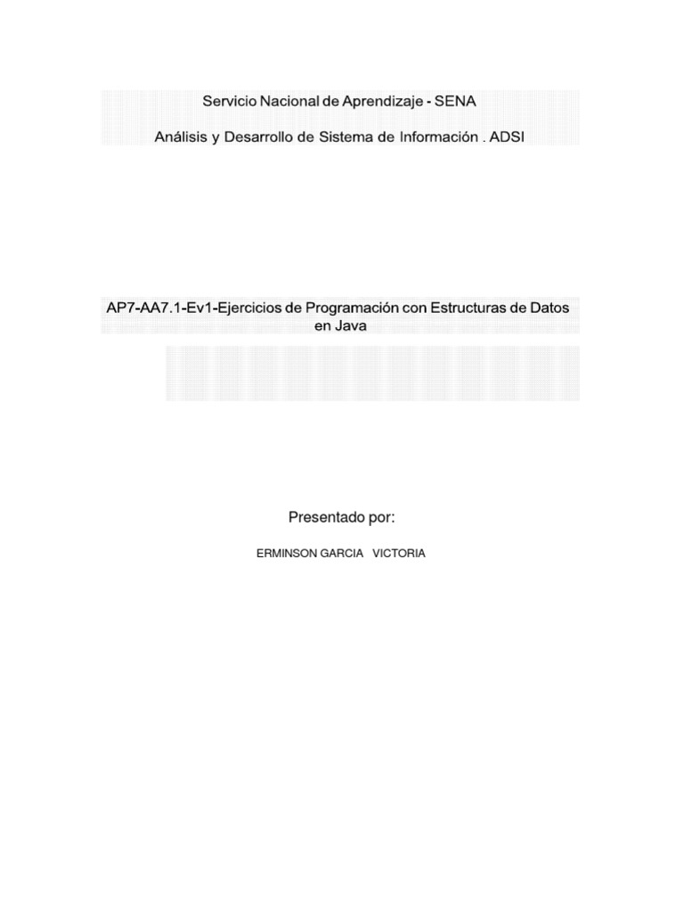 AP7-AA7.1-Ev1-Ejercicios de Programación Con Estructuras de Datos en Java | PDF | Java (lenguaje ...