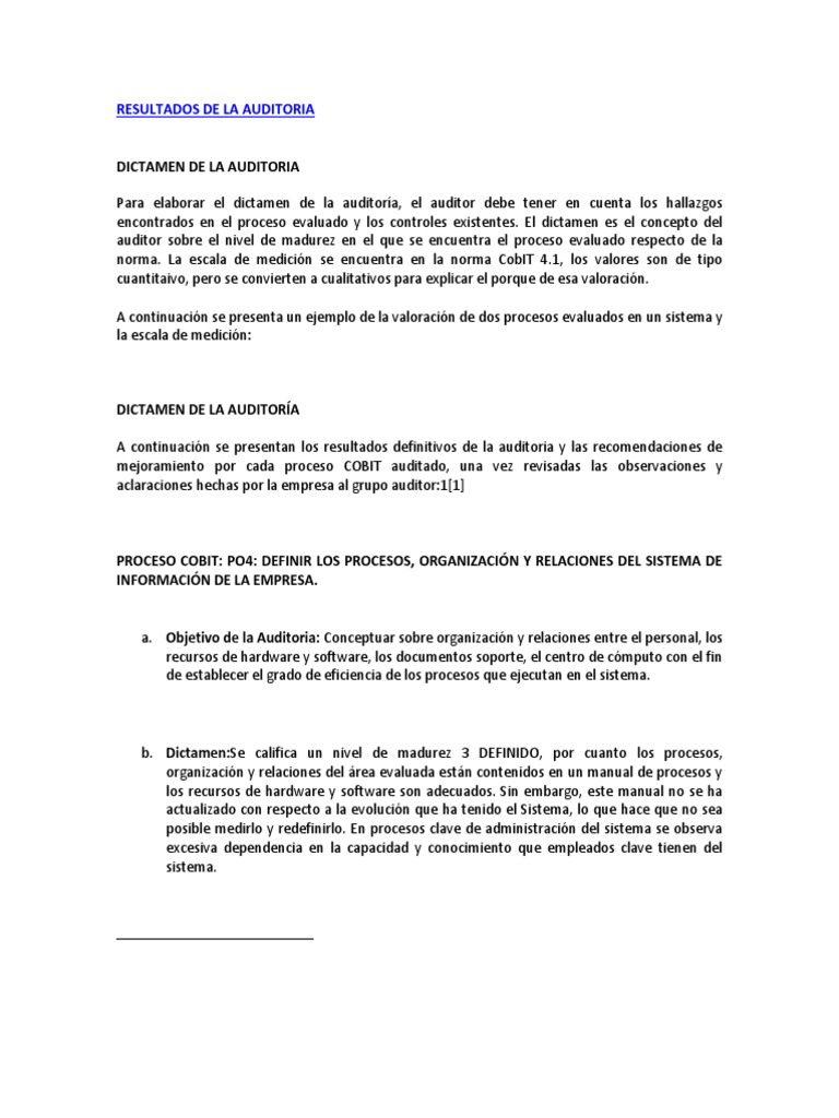 Resultados de La Auditoria | PDF | Evaluación | Contralor