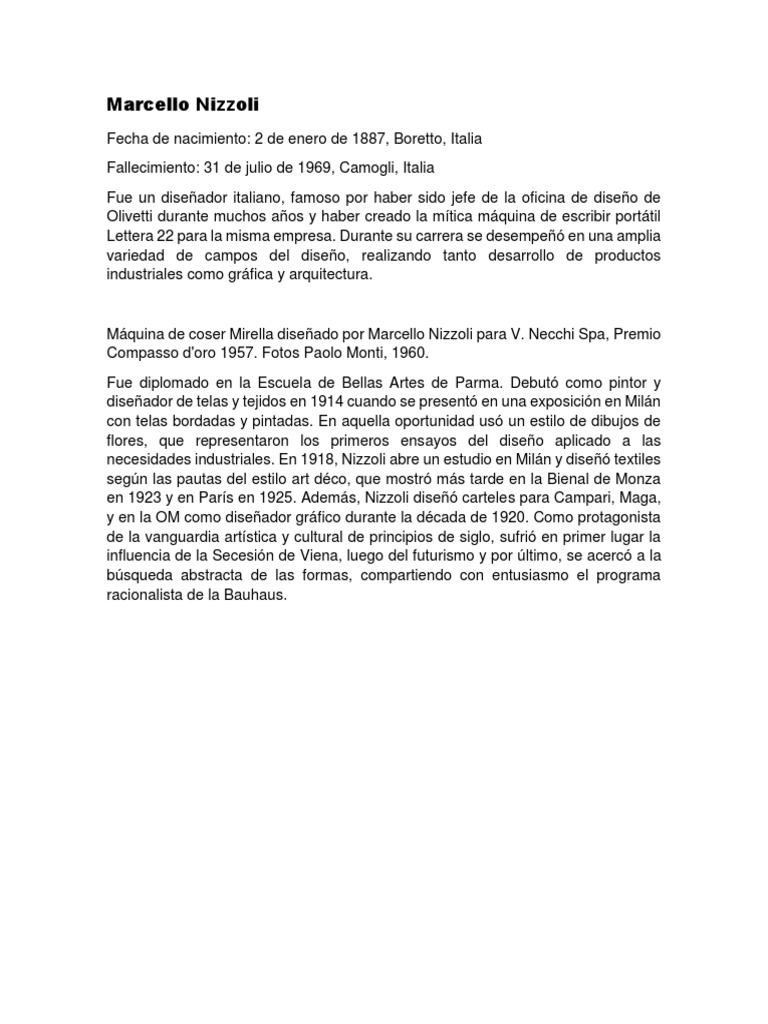 Marcello Nizzoli | PDF | Arte