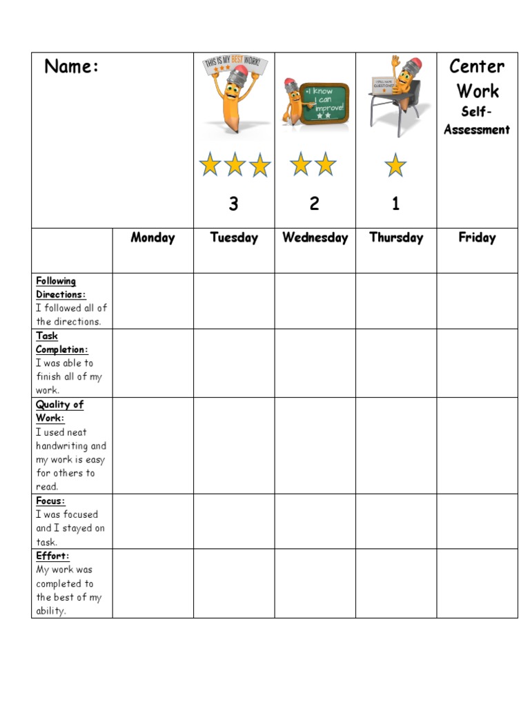 Center Work Rubric Draft 2 | PDF