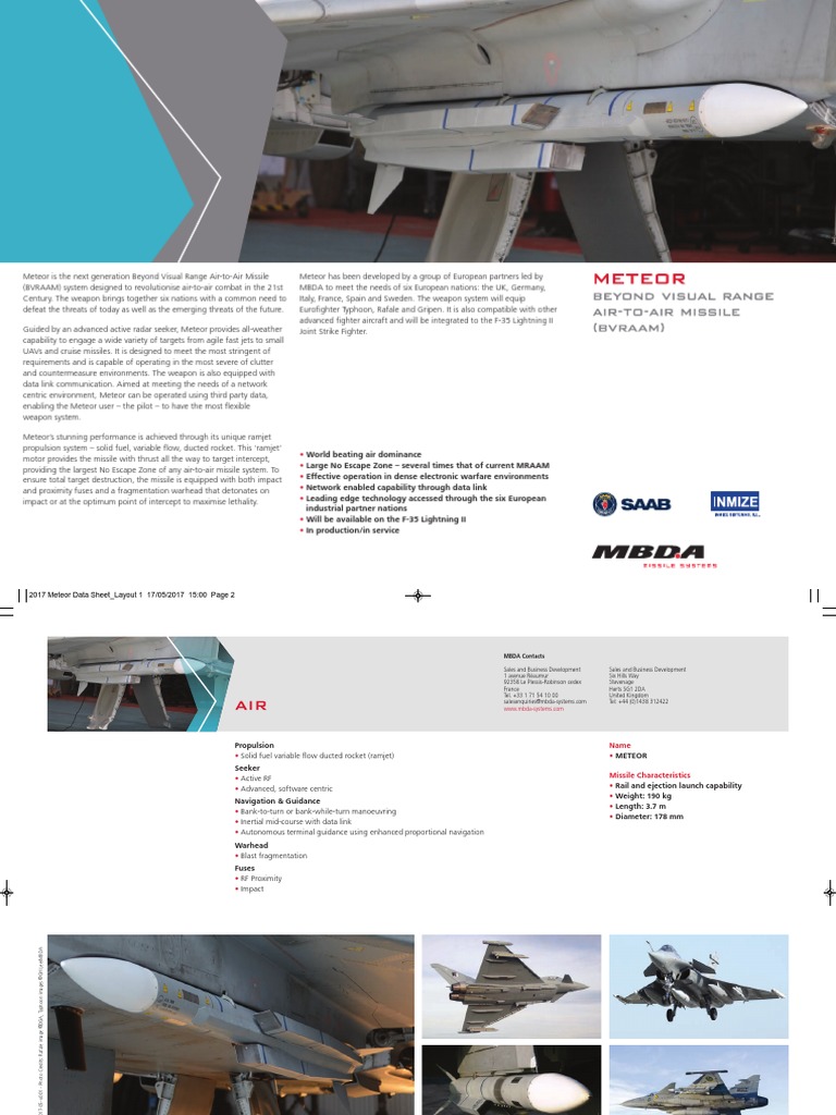 Meteor Is The Next Generation of The Beyond Visual Range (BVRAAM) Air ...