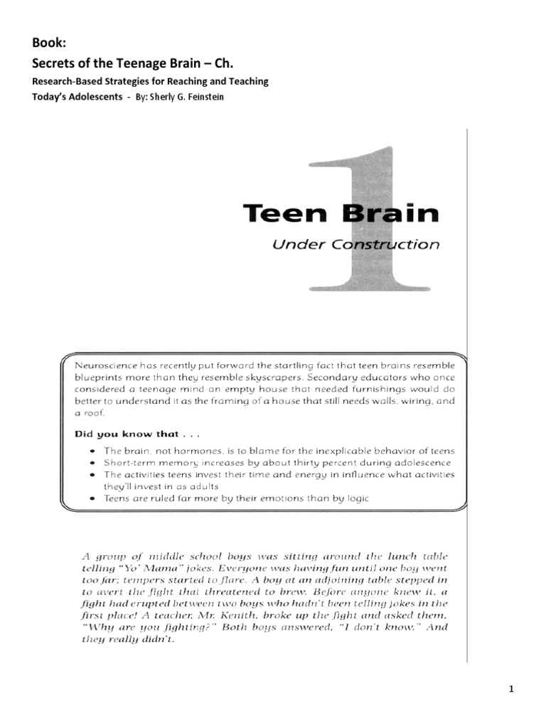 Secrets of The Teenage Brain | PDF