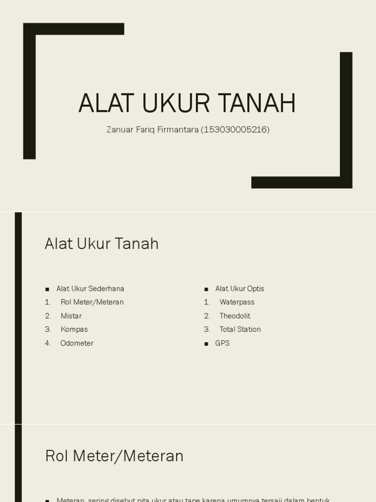 Jenis dan Fungsi Alat Ukur Tanah | PDF