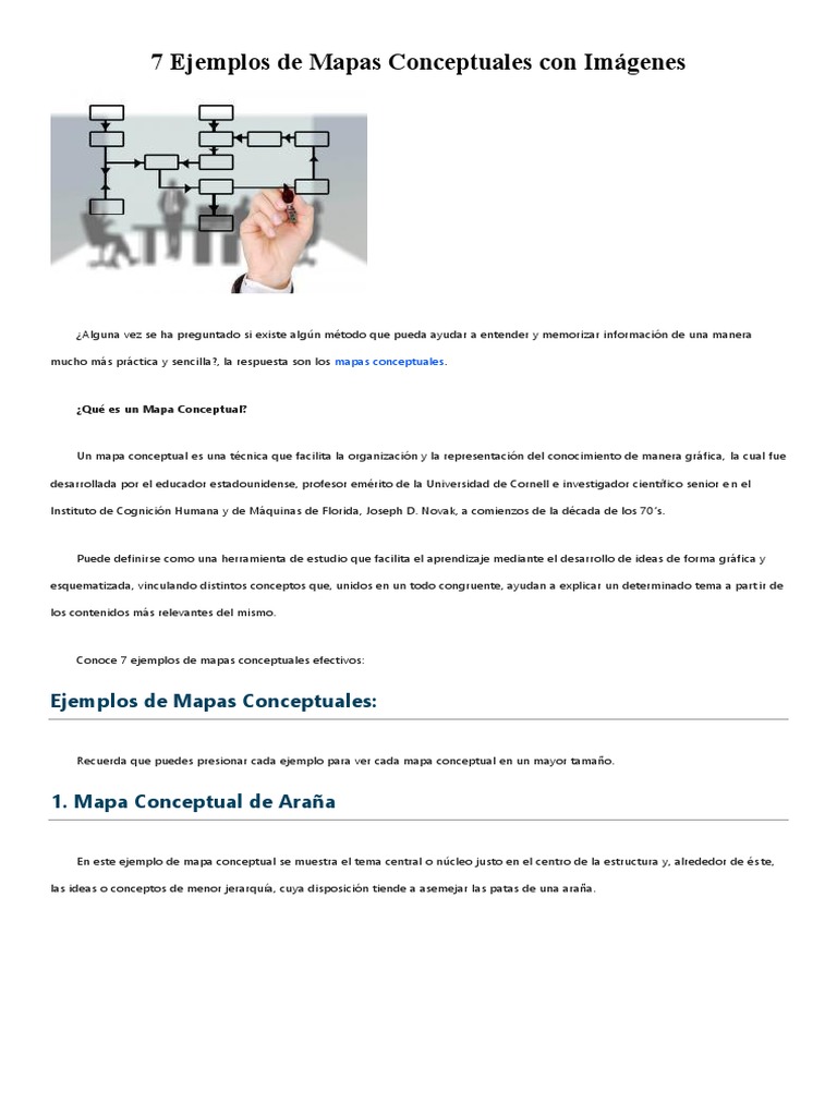 7 Ejemplos de Mapas Conceptuales Con Imágenes | Descargar gratis PDF ...