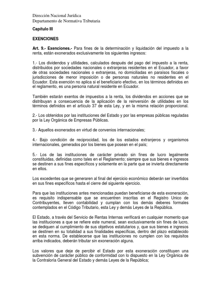 Art9 Lorti | PDF | Impuesto sobre la renta | Arrendamiento