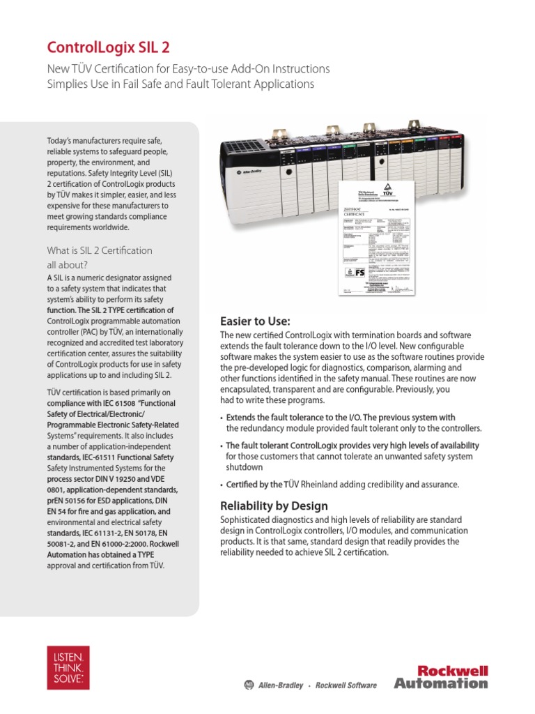 ControlLogix For SIL 2 PDF | PDF | Safety | Reliability Engineering