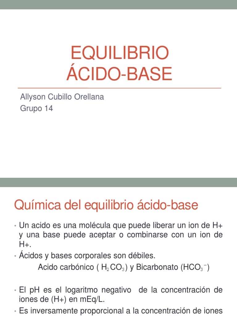 Equilibrio Ácido-Base | PDF | Solución tampón | Ácido