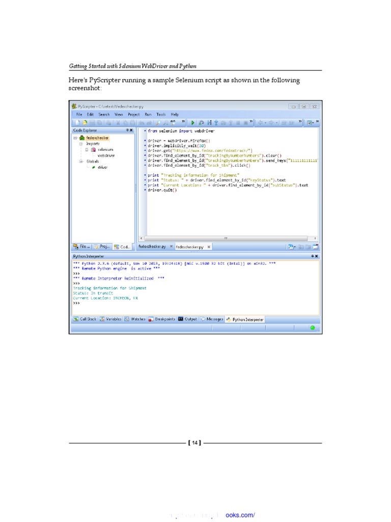 Here'S Pyscripter Running A Sample Selenium Script As Shown in The ...
