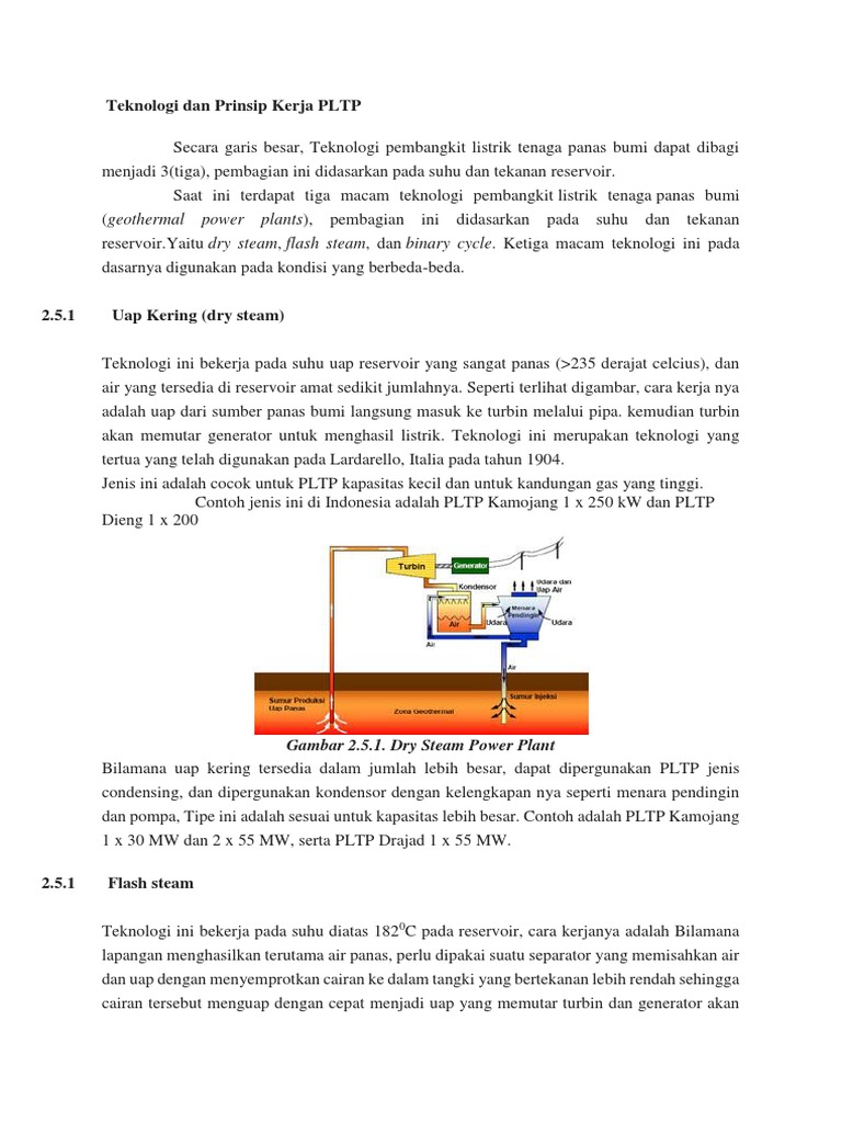 Teknologi Dan Prinsip Kerja PLTP | PDF