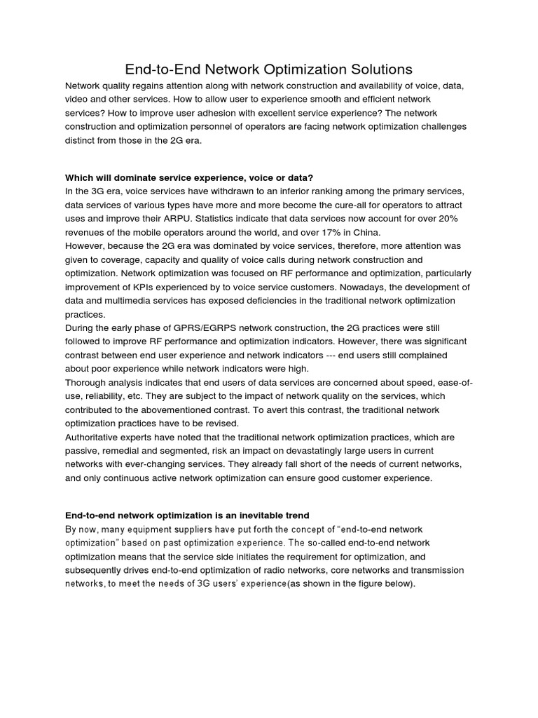 End-to-End Network Optimization Solutions: Which Will Dominate Service ...