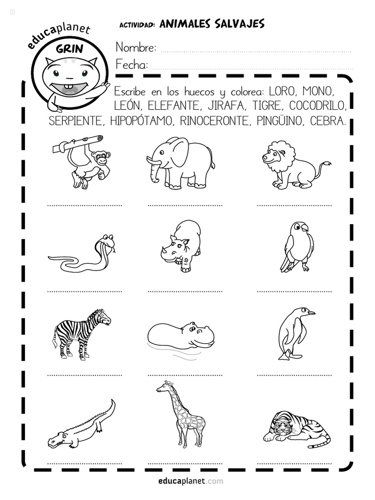 Animales Salvajes English Educaplanet | PDF