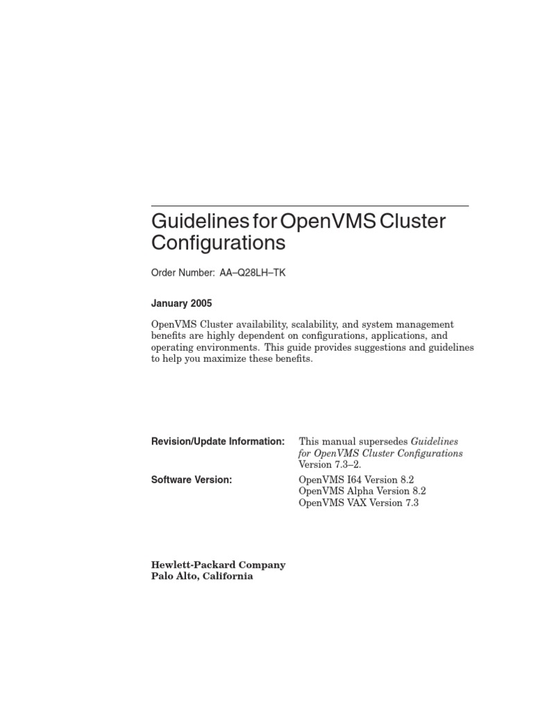 Openvms Cluster | PDF | Computer Cluster | Ethernet