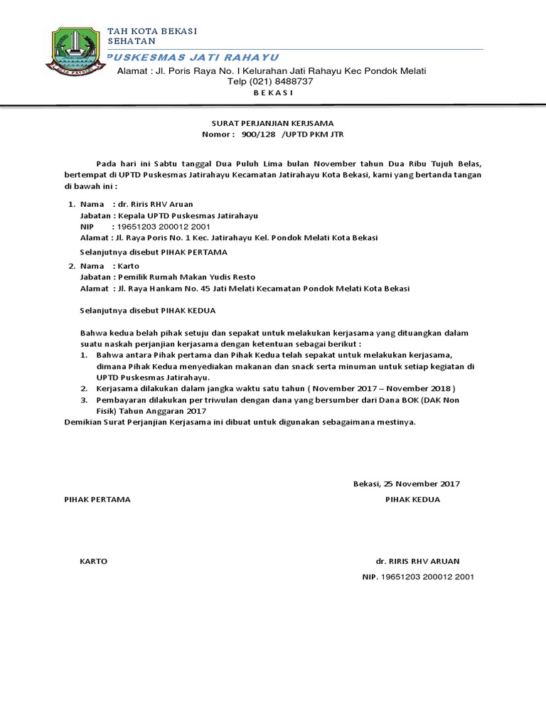 Surat Perjanjian Kerjsama Mou Pdf